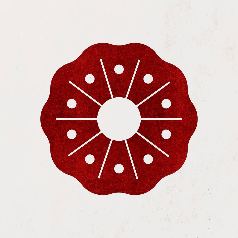 Traditional Chinese red flower psd | Premium PSD - rawpixel