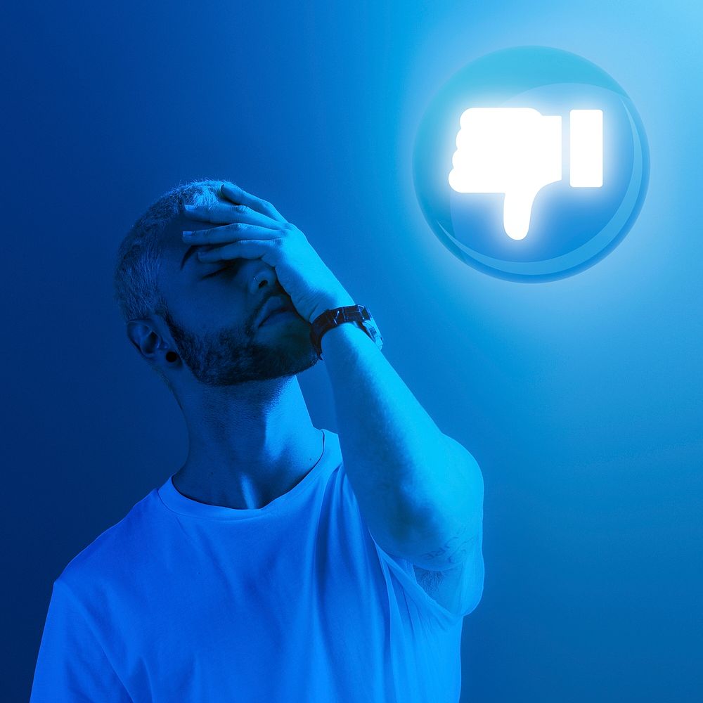 Sad man getting dislikes audience | Premium Photo - rawpixel