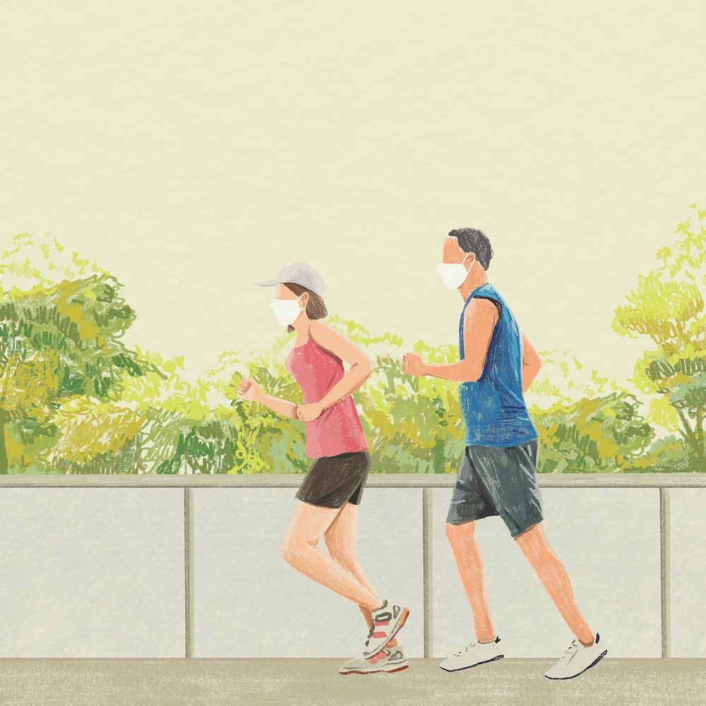 Jogging background vector outdoor exercise | Free Vector Illustration ...