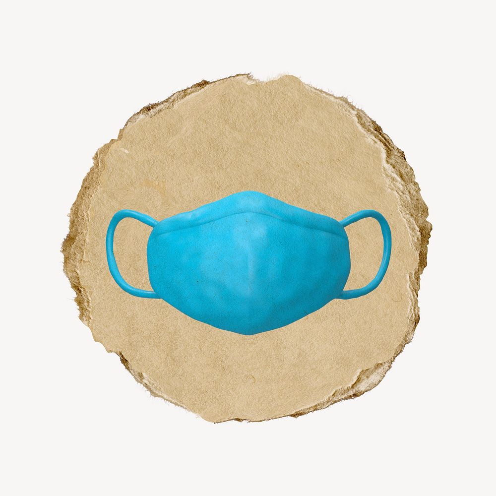 Face mask, 3D ripped paper | Premium PSD - rawpixel