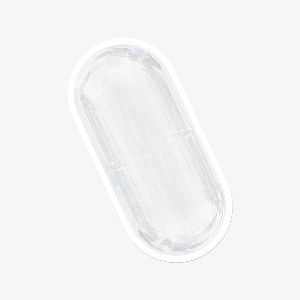 Capsule medicine, 3D glass, white | Free Photo - rawpixel
