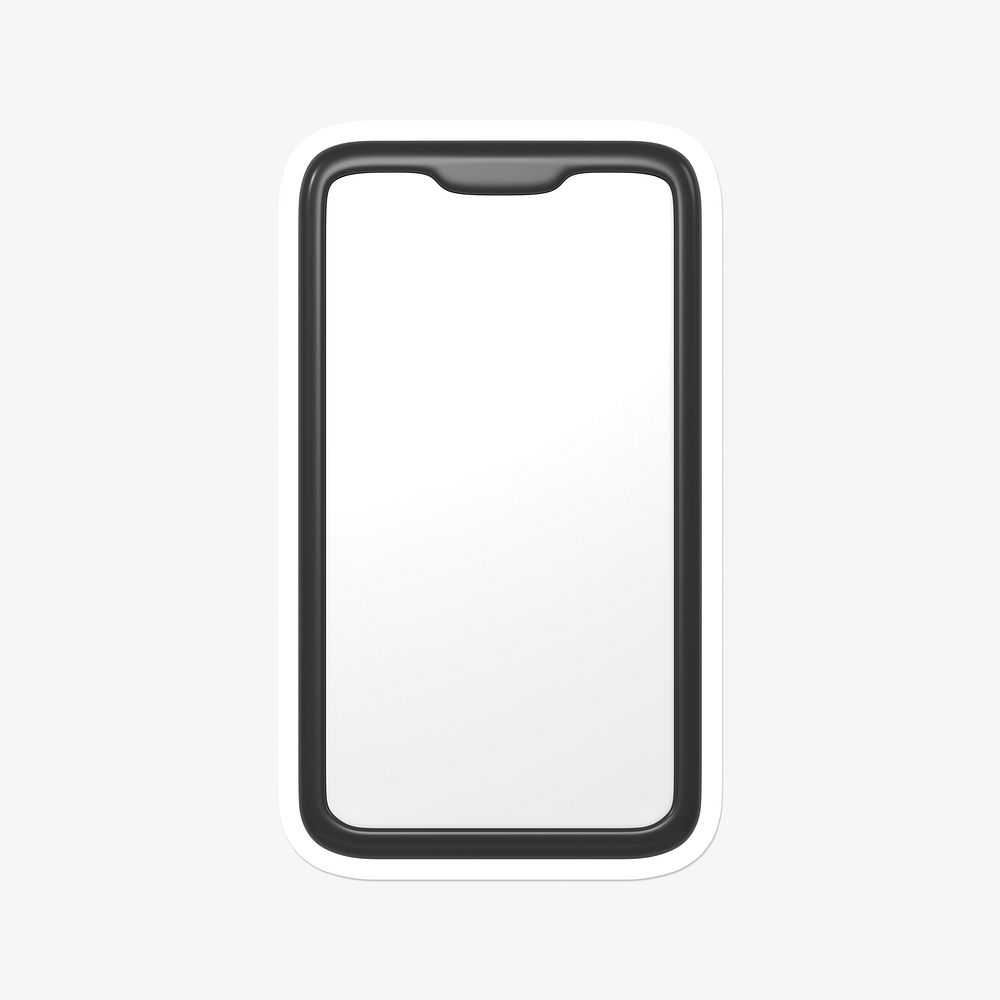 Smartphone, 3D white border design | Free Photo - rawpixel