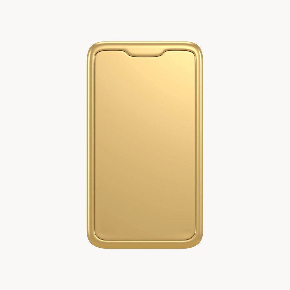 Smartphone icon, 3D gold design | Free Photo Illustration - rawpixel
