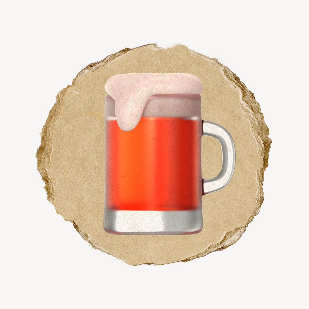 Beer Glass 3d Ripped Paper Psd Rawpixel