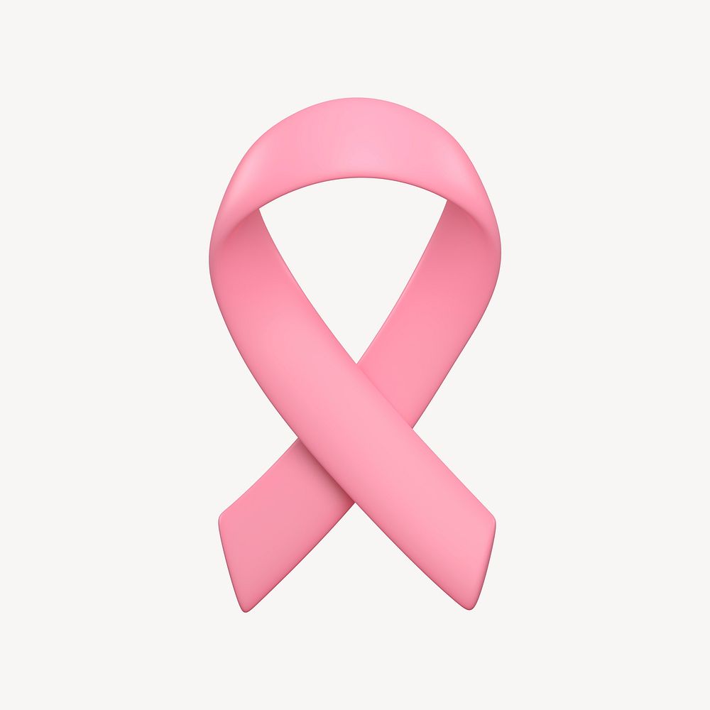 Pink ribbon icon, 3D rendering | Free Icons Illustration - rawpixel