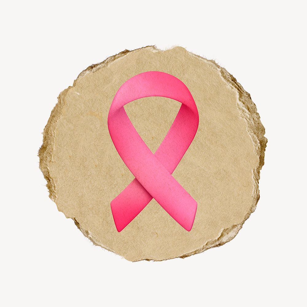 Breast cancer ribbon, 3D ripped | Premium PSD - rawpixel