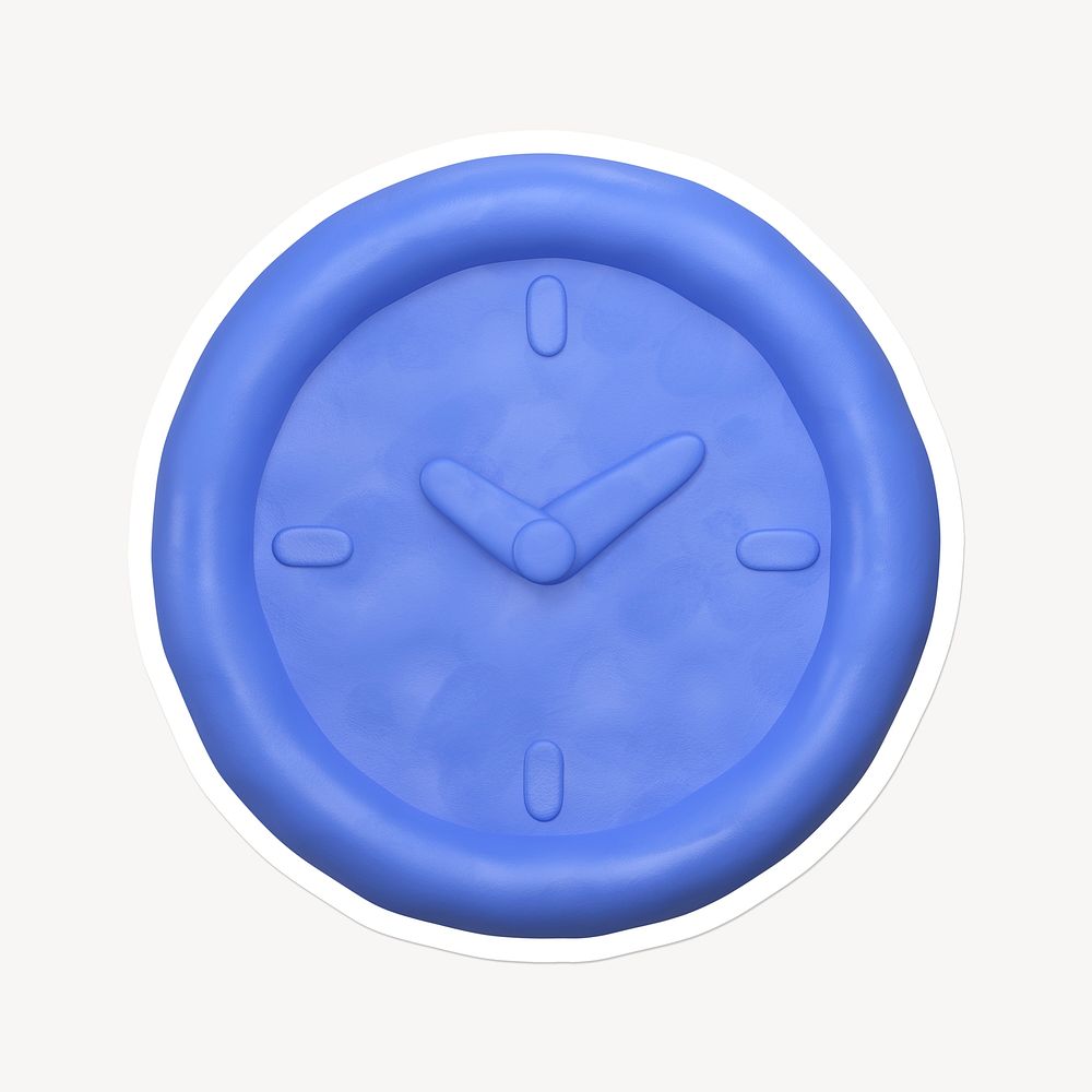 Blue clock, 3D clay texture | Free Photo - rawpixel