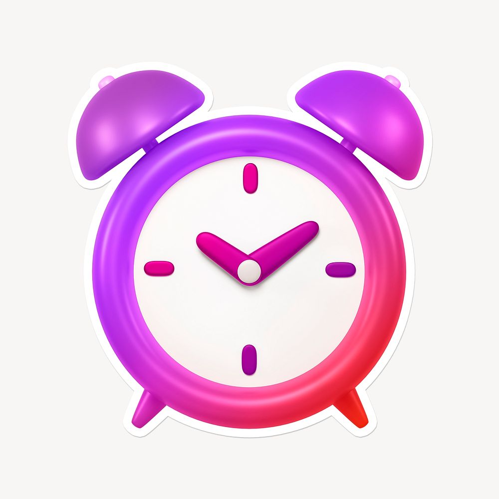 Purple alarm clock, 3D gradient | Free Photo - rawpixel