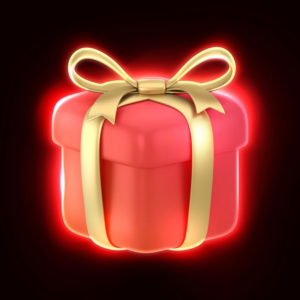 Gift, reward icon, 3D neon | Free Icons Illustration - rawpixel