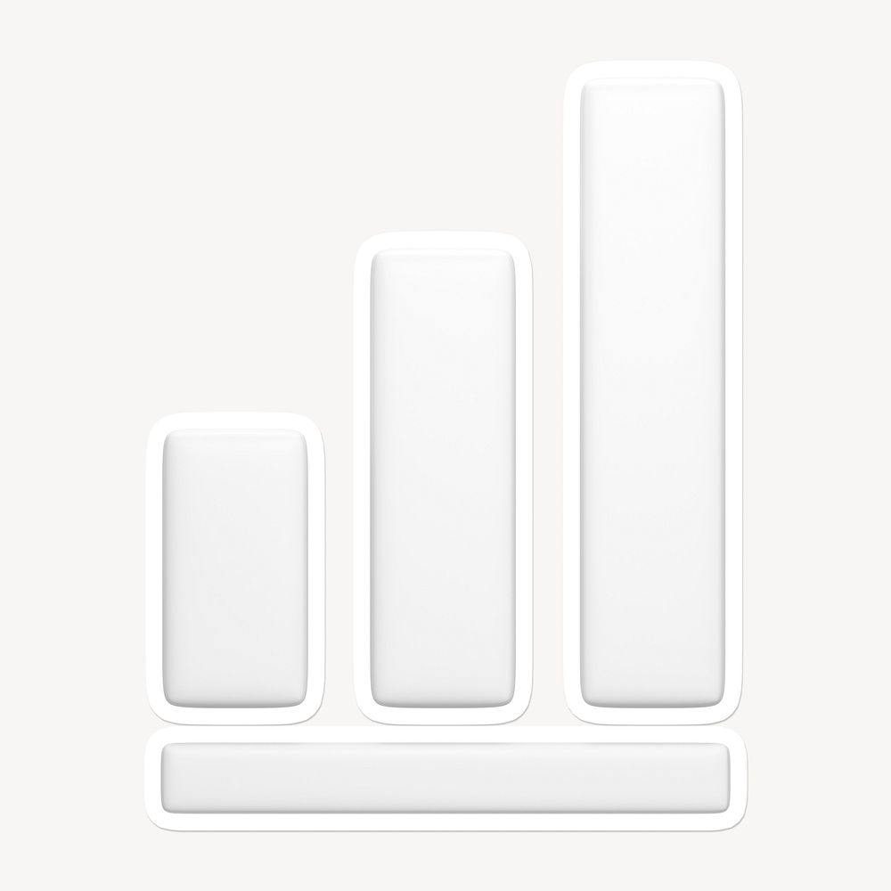Bar charts, white 3D graphic | Free Photo - rawpixel