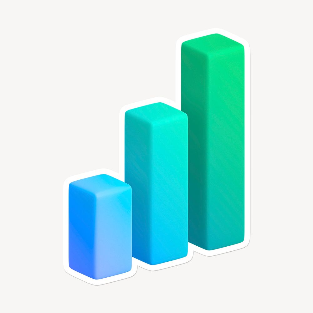Bar charts, 3D gradient design | Free Photo - rawpixel