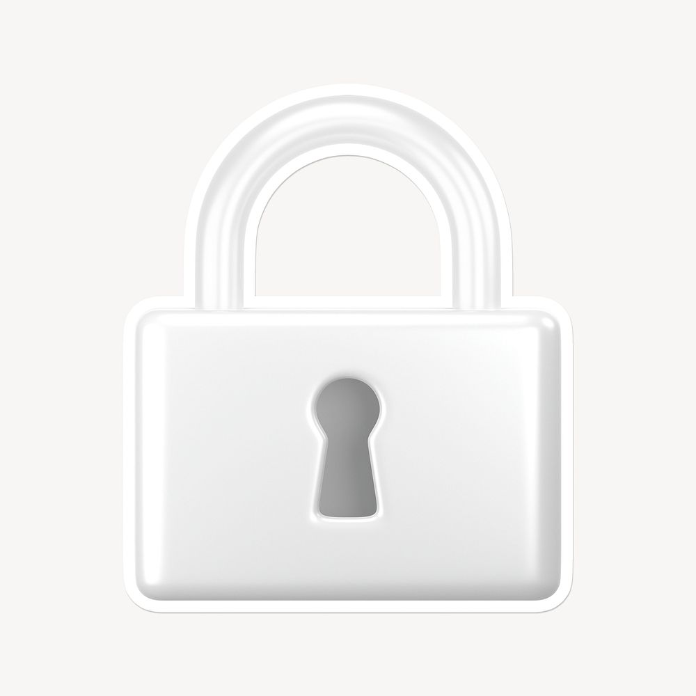 White padlock, white 3D graphic | Free Photo - rawpixel