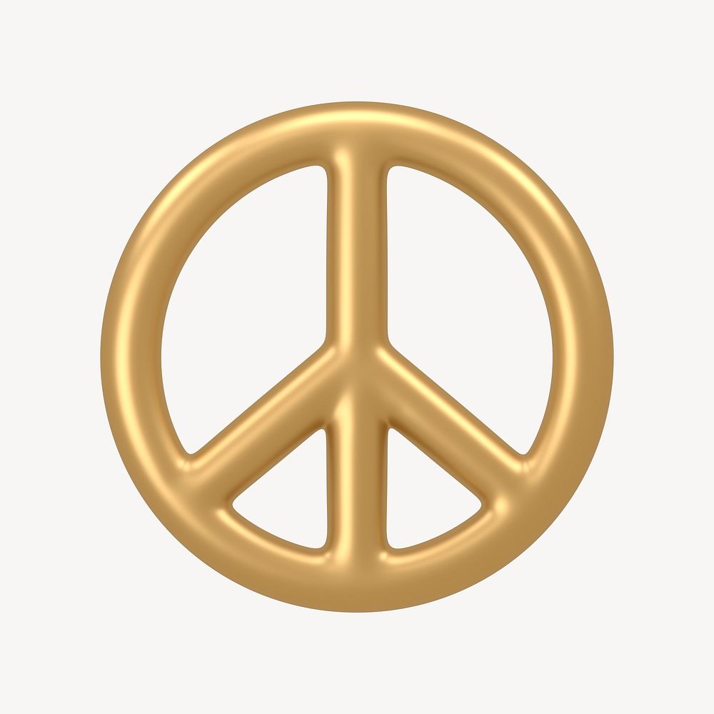 Peace icon, 3D gold design | Free Photo Illustration - rawpixel