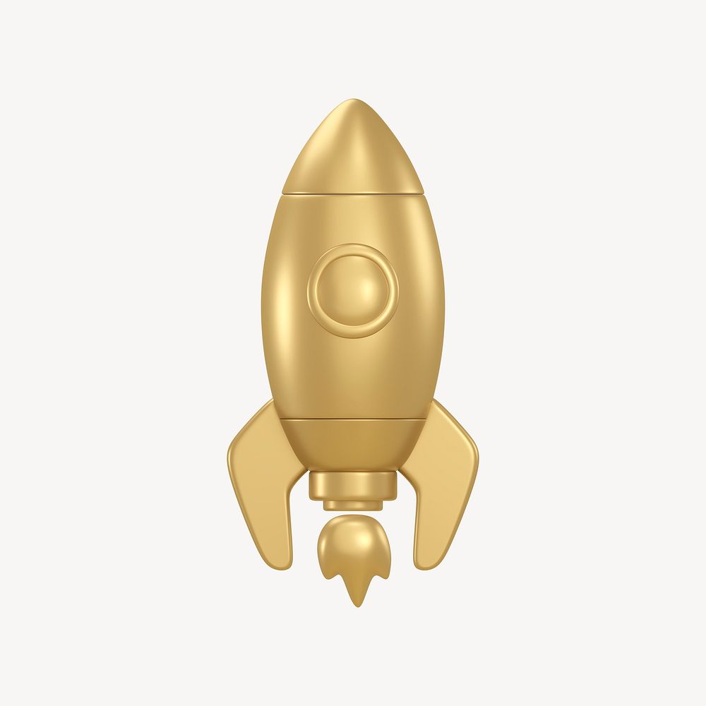 Rocket icon, 3D gold design | Free Icons Illustration - rawpixel
