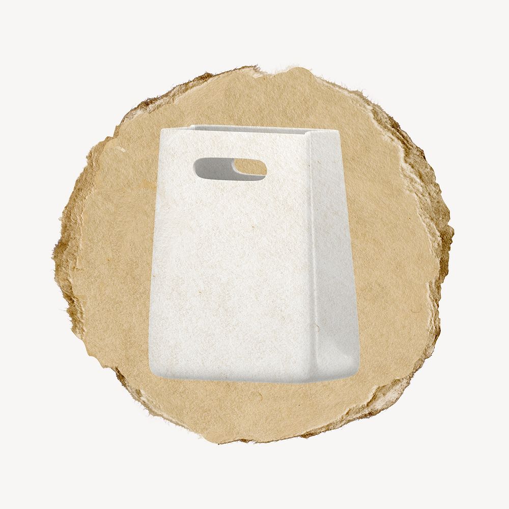 Shopping bag, 3D ripped paper | Premium PSD - rawpixel