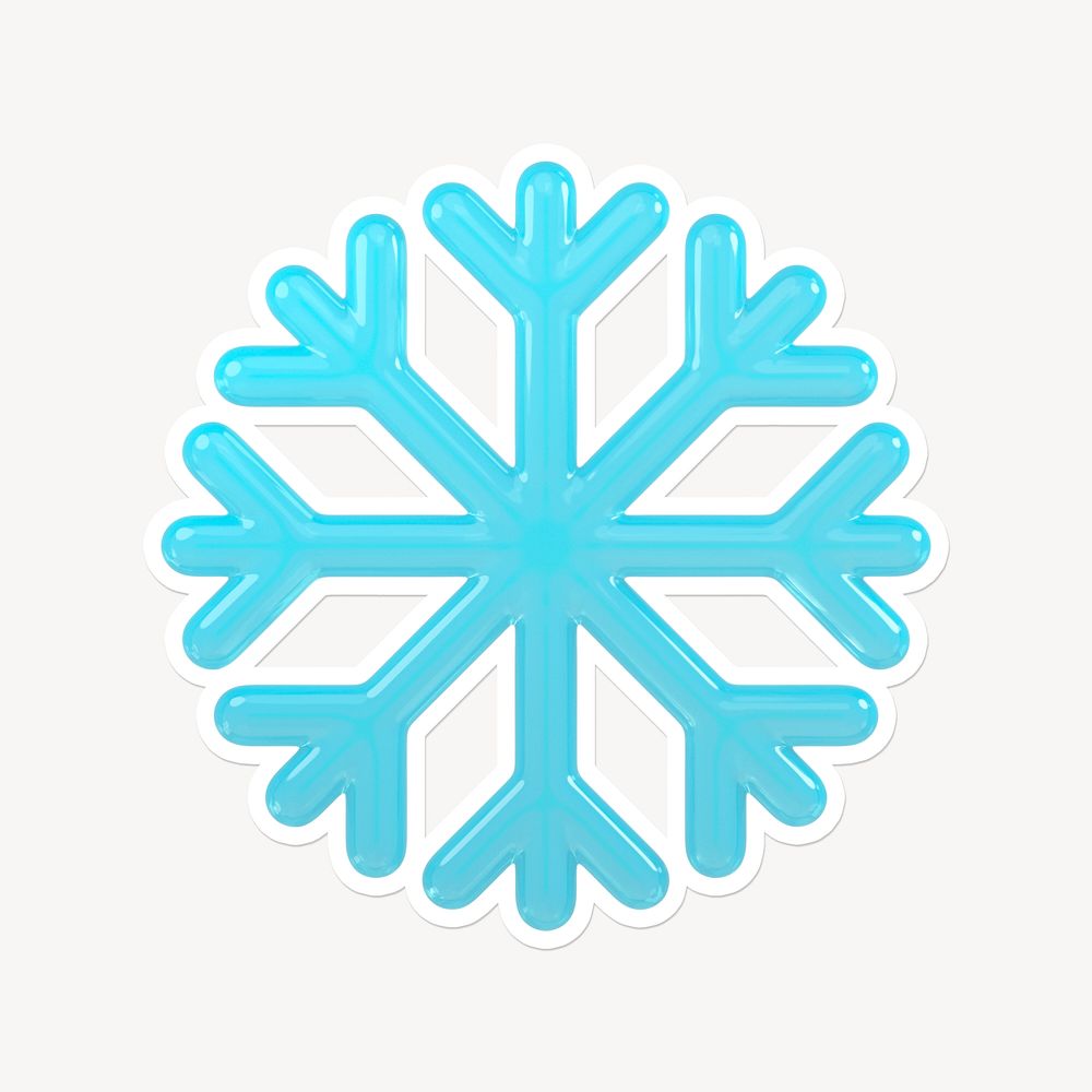 Blue snowflake, 3D white border | Free Photo - rawpixel