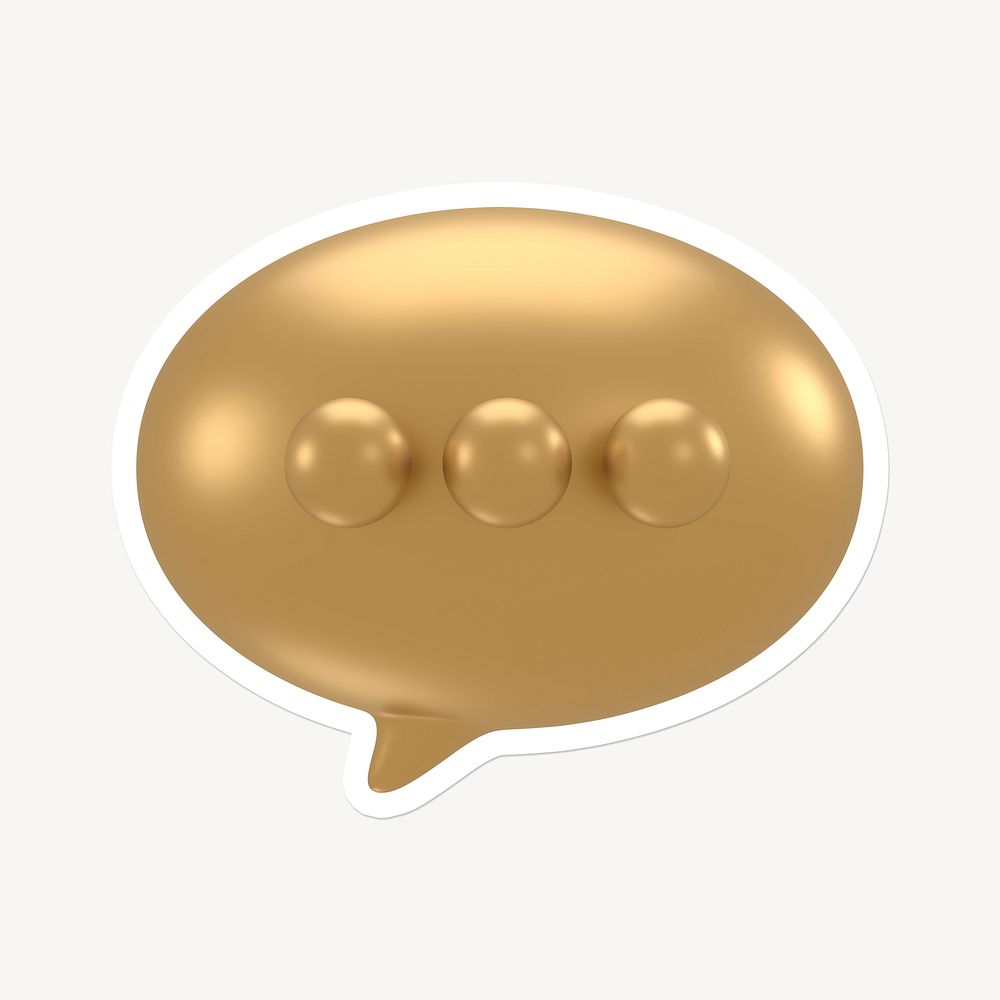 Gold speech bubble, 3D white | Free Photo - rawpixel