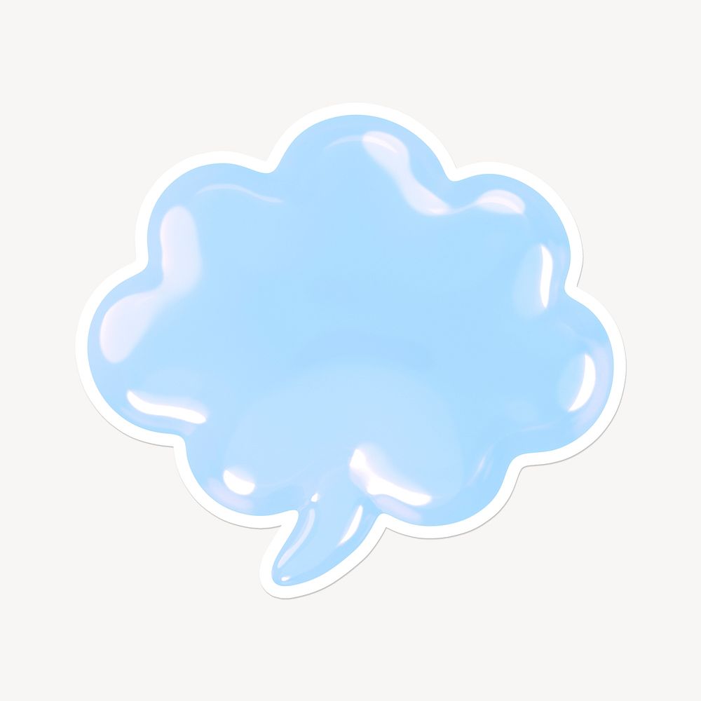 Blue speech bubble, 3D white | Premium Photo - rawpixel