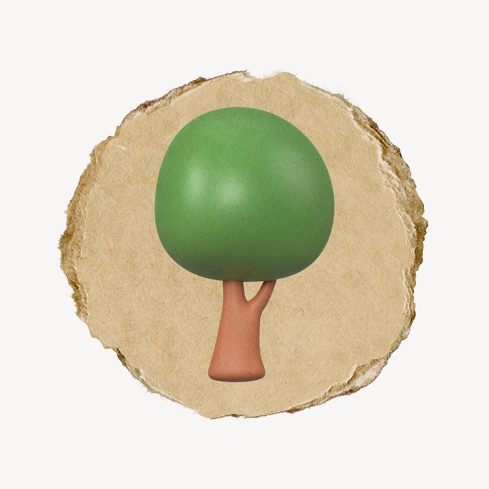 Tree, 3D ripped paper psd | Premium PSD - rawpixel