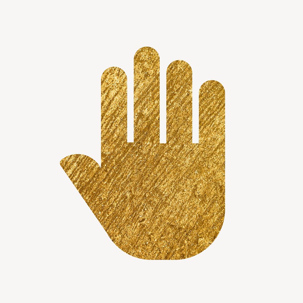 Hand gold icon, glittery design | Free PSD - rawpixel