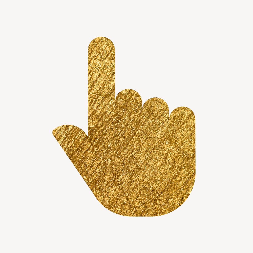 Pointing hand gold icon, glittery | Free Photo - rawpixel