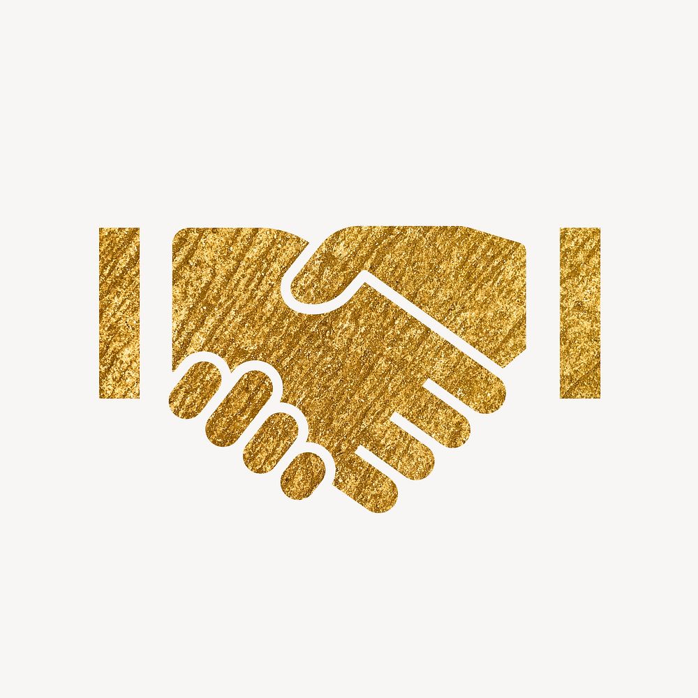 Business handshake gold icon, glittery | Free Photo - rawpixel