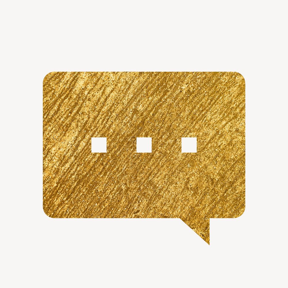 Speech bubble gold icon, glittery | Free Photo - rawpixel