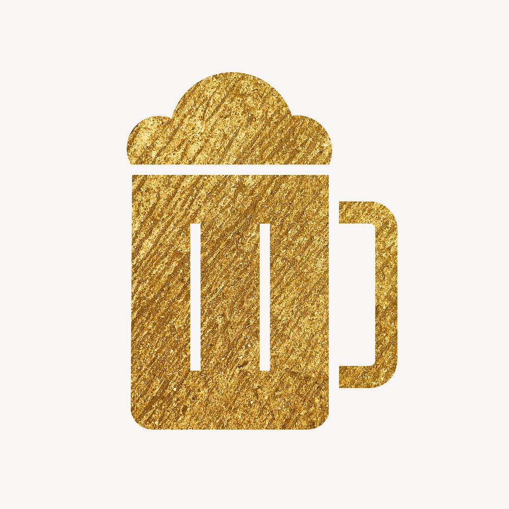 Beer glass gold icon, glittery | Premium PSD - rawpixel
