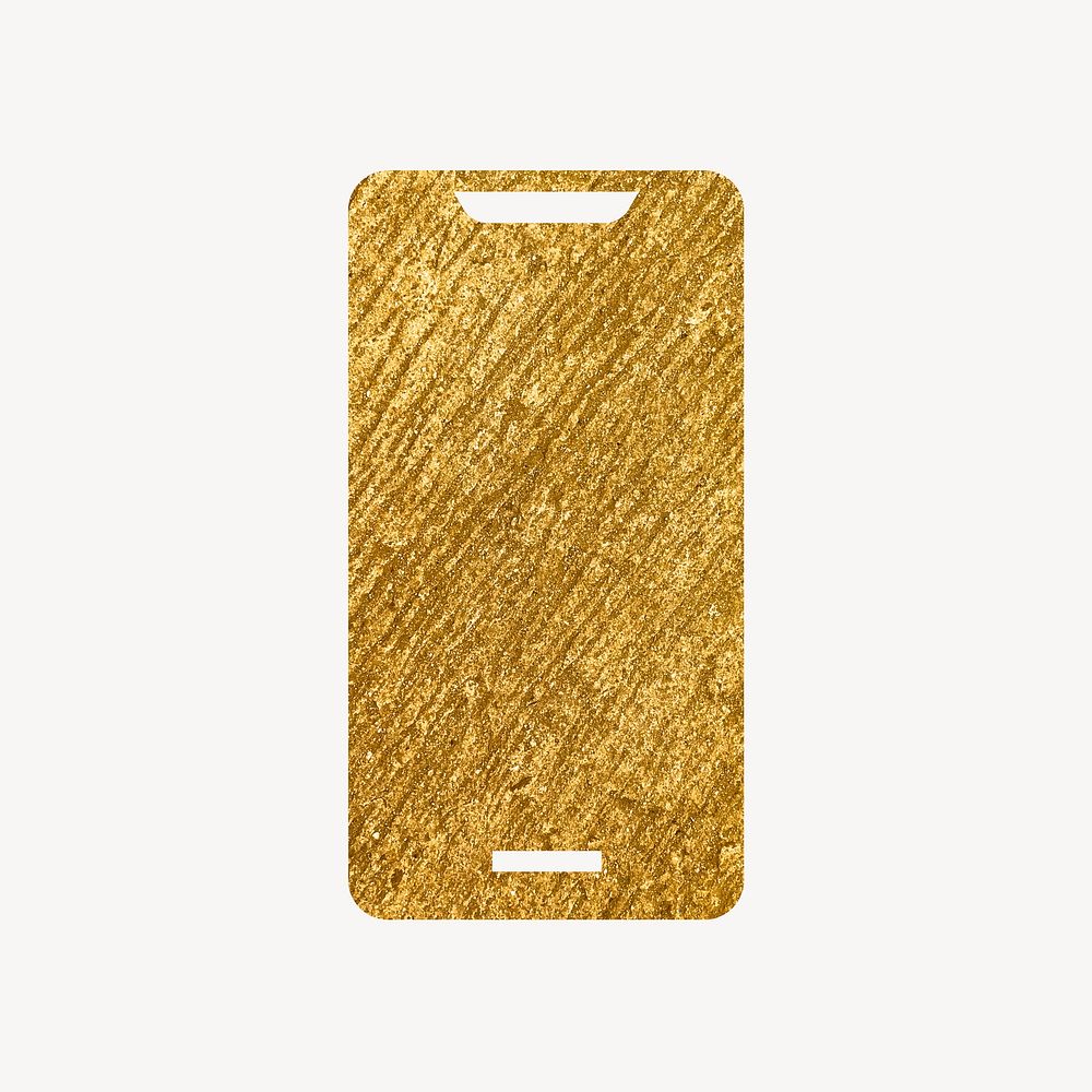 Mobile phone gold icon, glittery | Free Photo - rawpixel