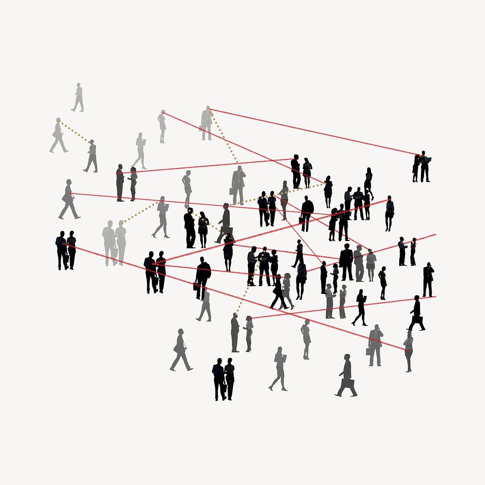 Network silhouette collage element psd | Premium PSD - rawpixel
