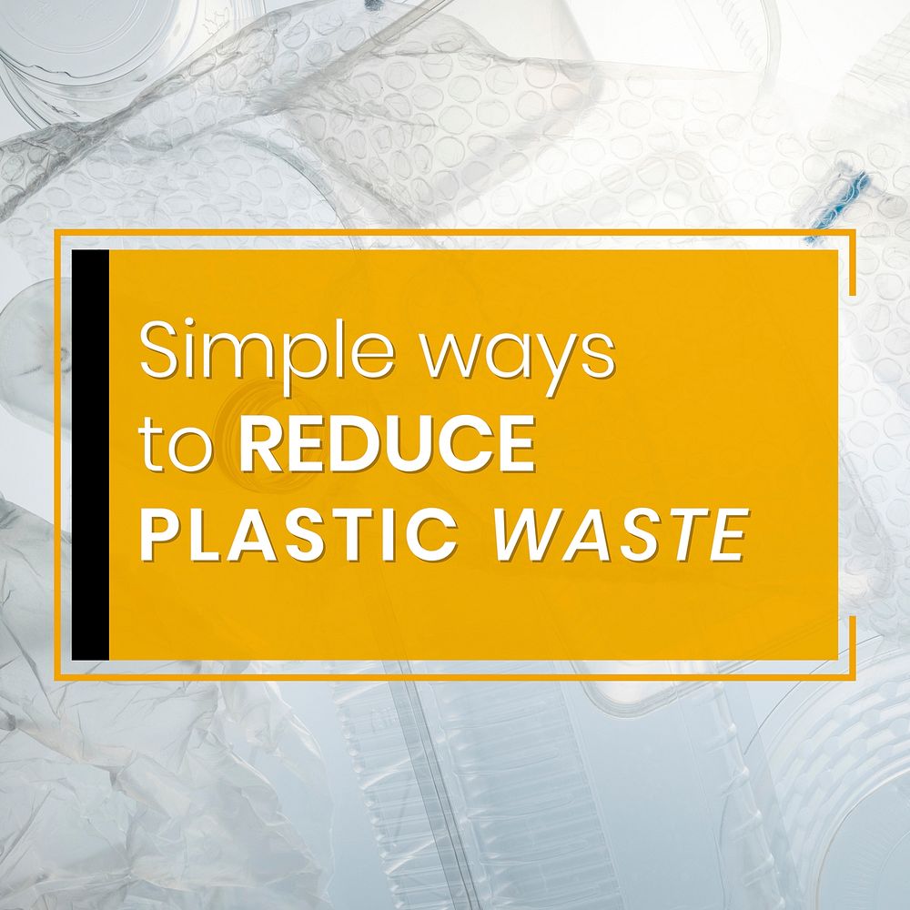 Simple ways reduce plastic waste | Premium Vector Template - rawpixel