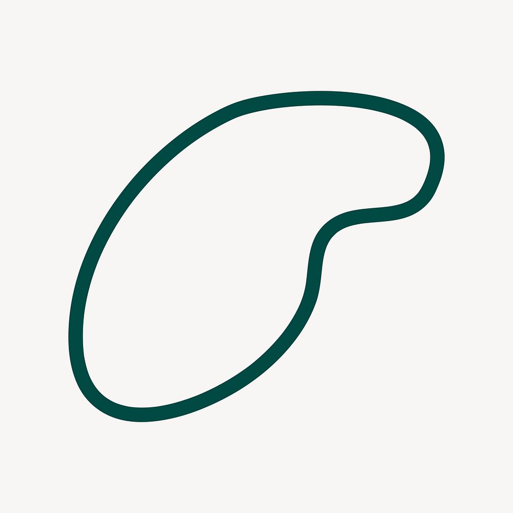 Green abstract outline shape sticker | Premium Vector - rawpixel