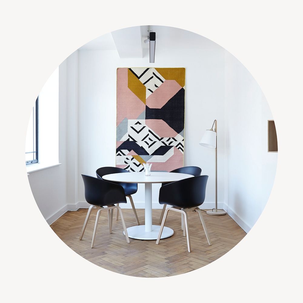 Modern dining room badge collage | Free PSD - rawpixel