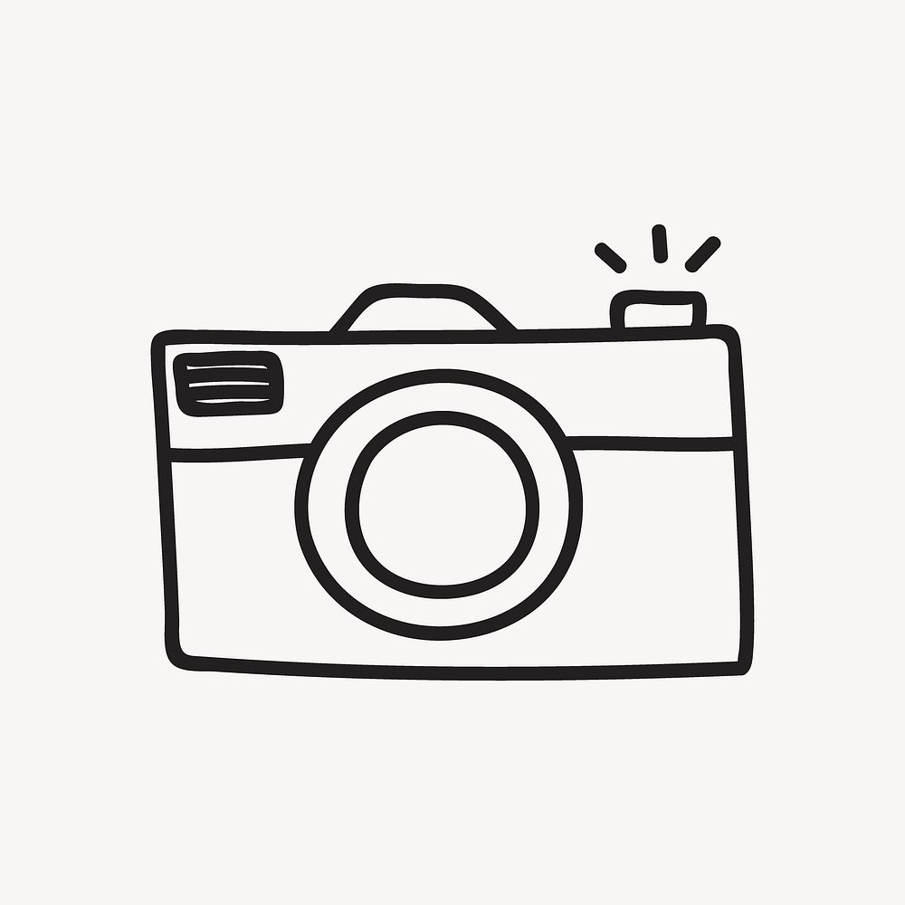 Camera doodle clipart, cute design | Free Photo - rawpixel