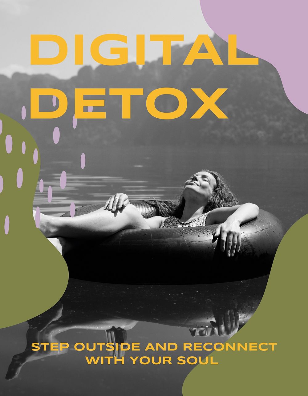 Digital detox flyer template, editable | Premium Vector Template - rawpixel