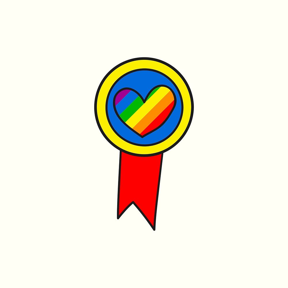 Rainbow winner badge design vector | Premium Vector - rawpixel