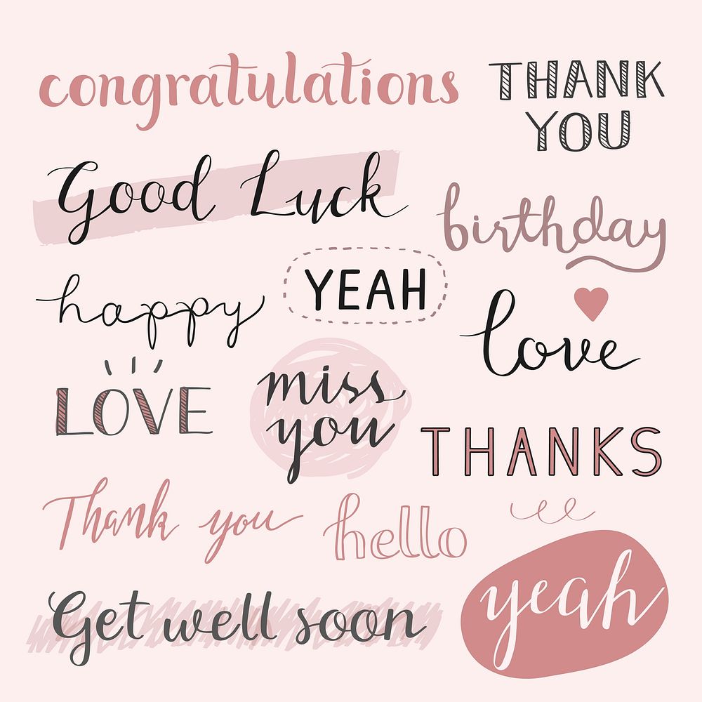 Greetings typography design vector collection | Premium Vector - rawpixel