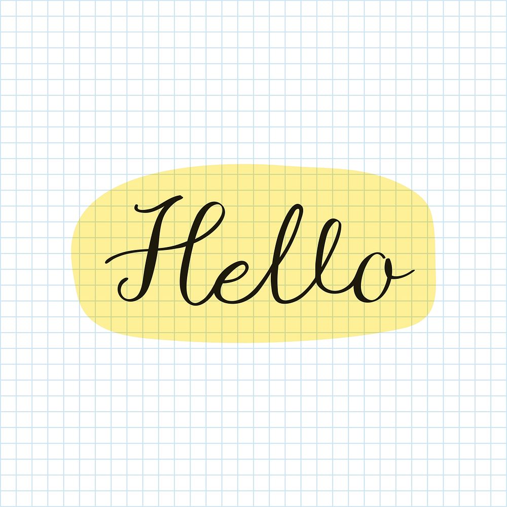 Hello greetings typography design vector | Premium Vector - rawpixel