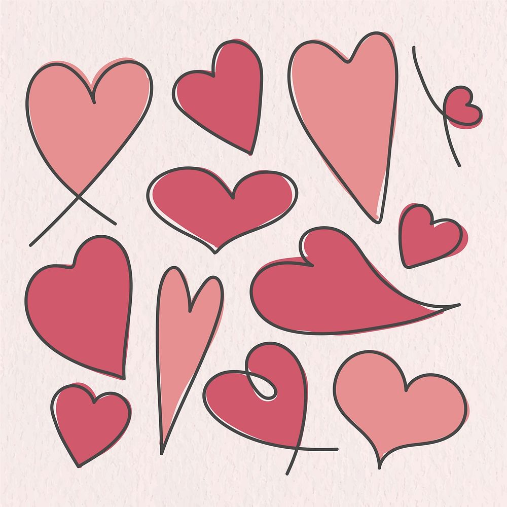 Hand drawn heart doodle vector | Premium Vector - rawpixel