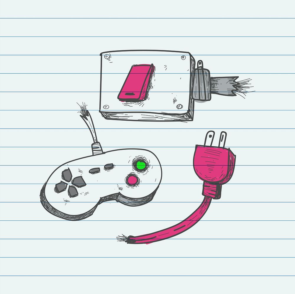 Video game doodle set vector | Premium Vector Illustration - rawpixel