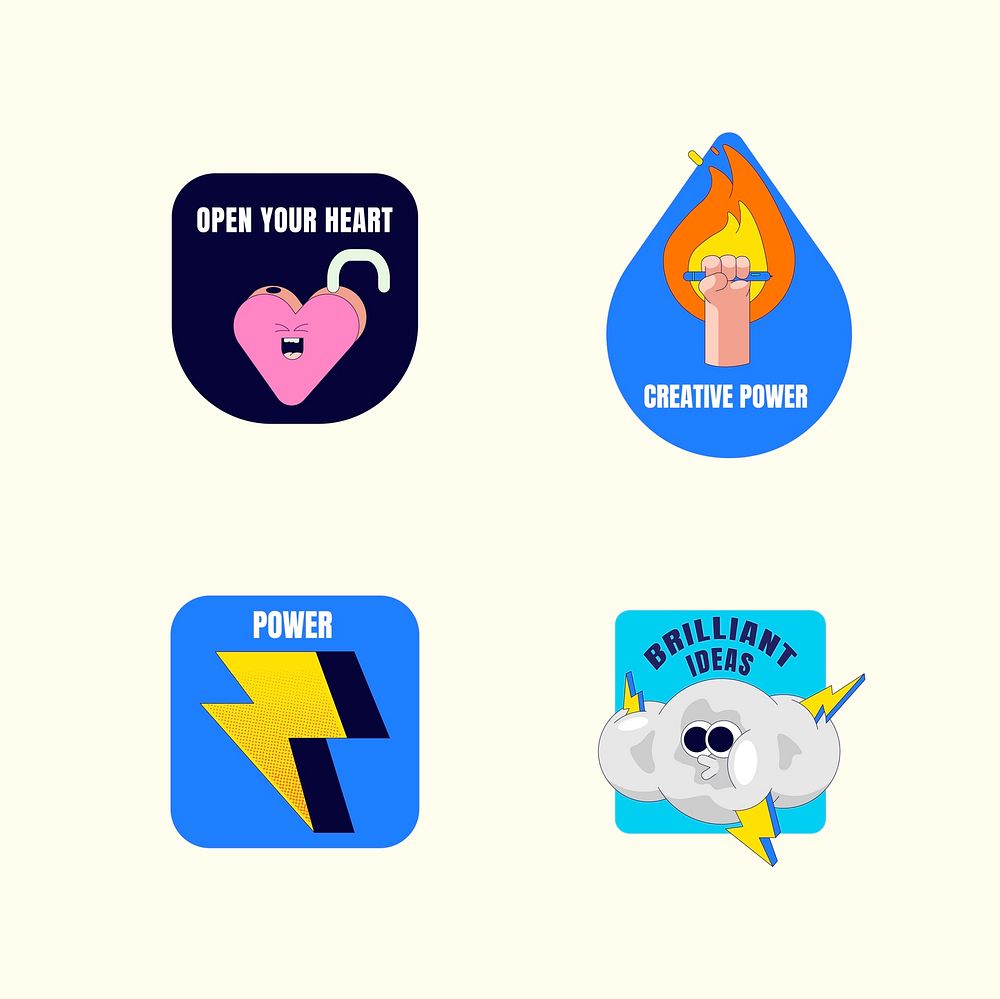 Creative ideas badge collection vector | Premium Vector - rawpixel