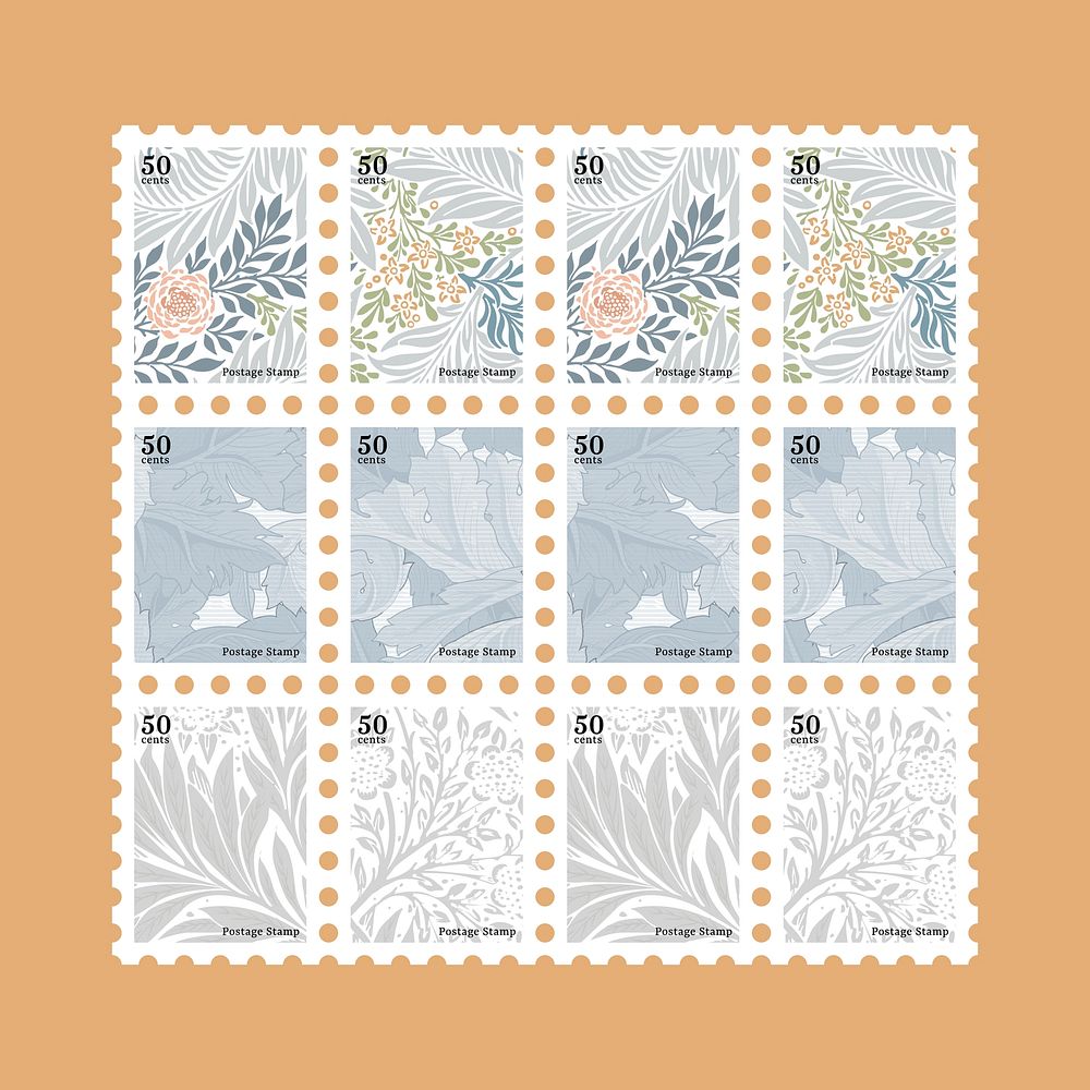 William Morris pattern stamp vector | Premium Vector - rawpixel