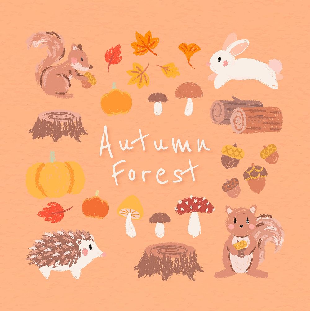 Autumn design elements vector set | Premium Vector - rawpixel