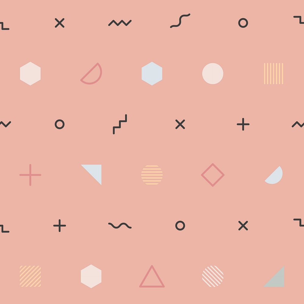 Pink Memphis pattern wallpaper vector | Premium Vector - rawpixel