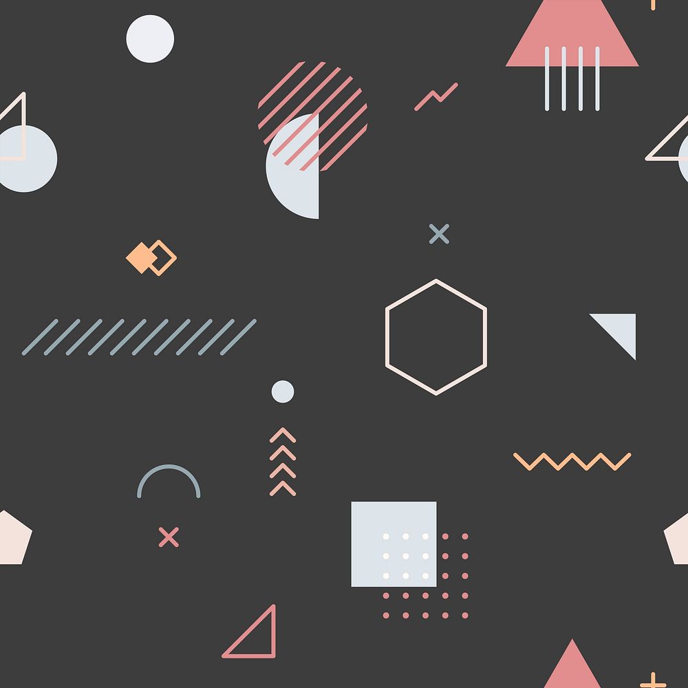 Black Memphis pattern wallpaper vector | Premium Vector - rawpixel