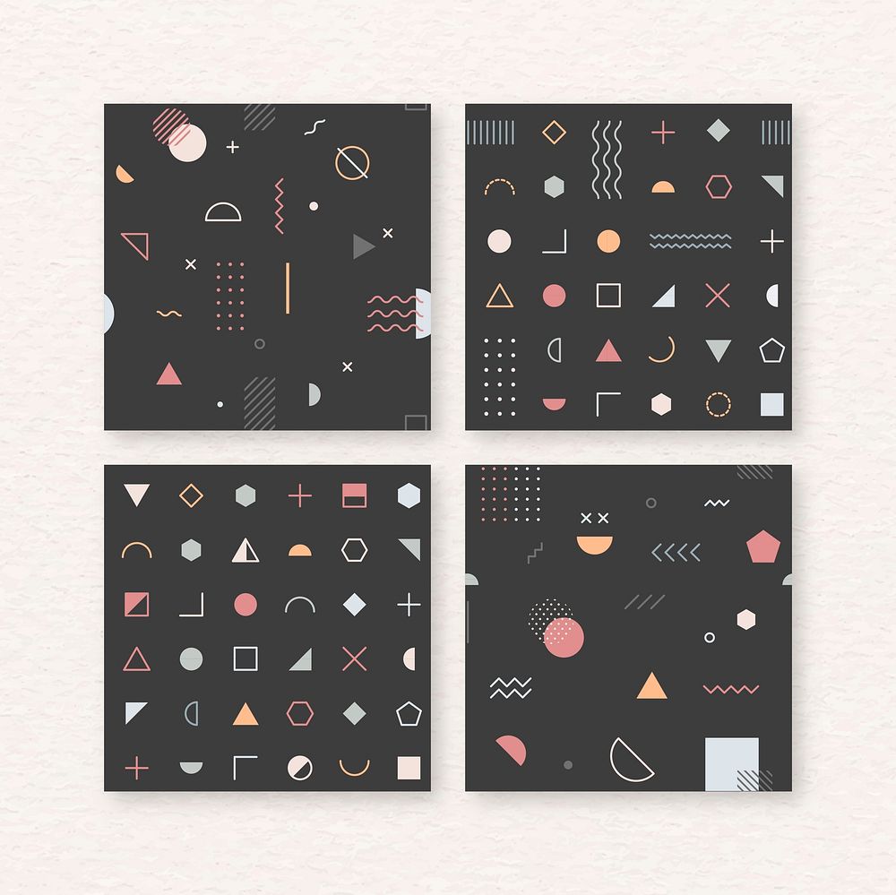 Black Memphis pattern wallpaper vector | Premium Vector - rawpixel