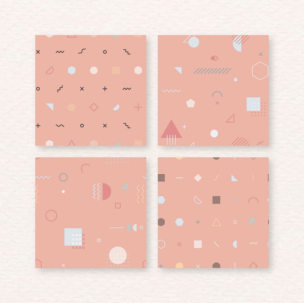 Pink Memphis pattern background vector | Premium Vector - rawpixel