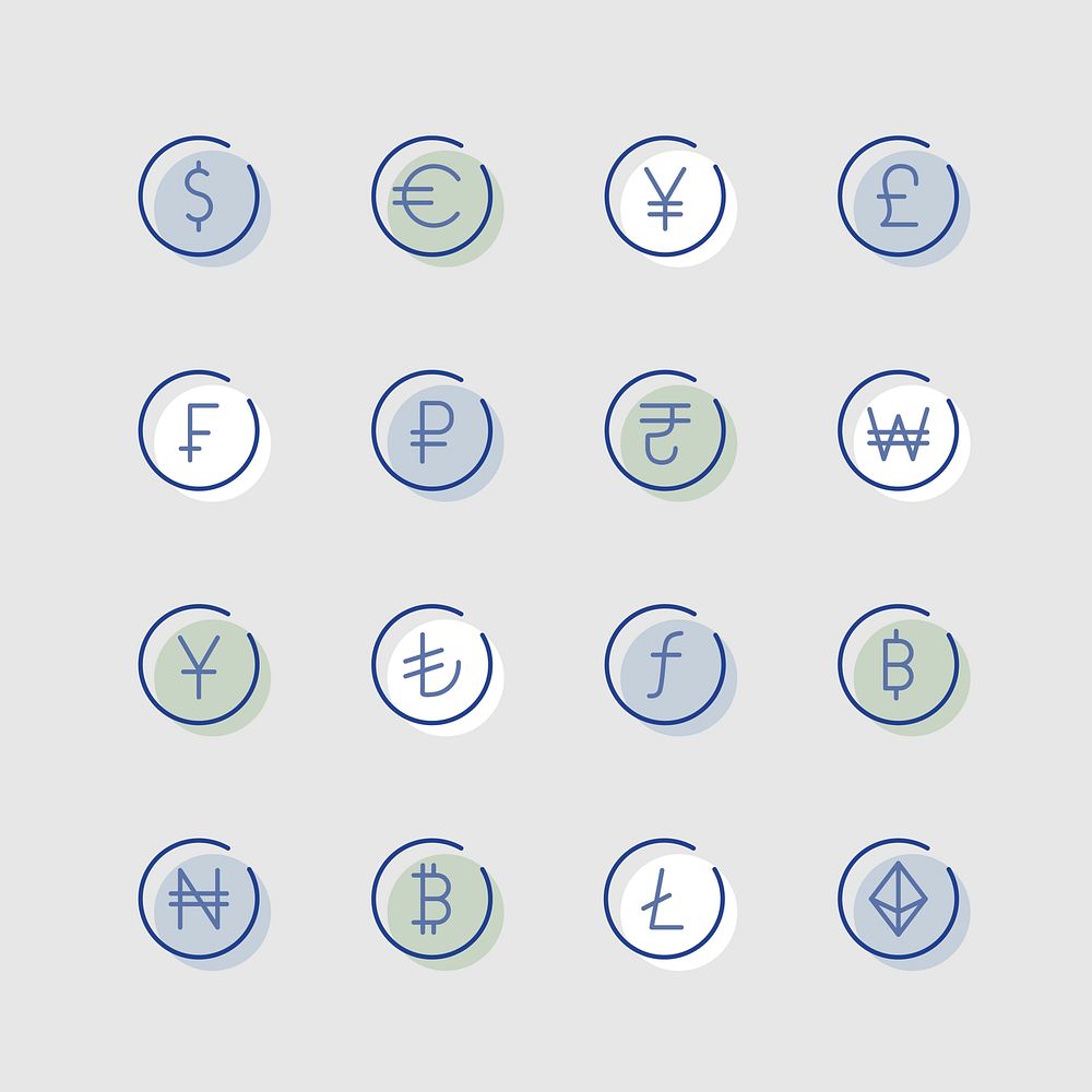 Currency symbol design elements vector | Premium Vector - rawpixel