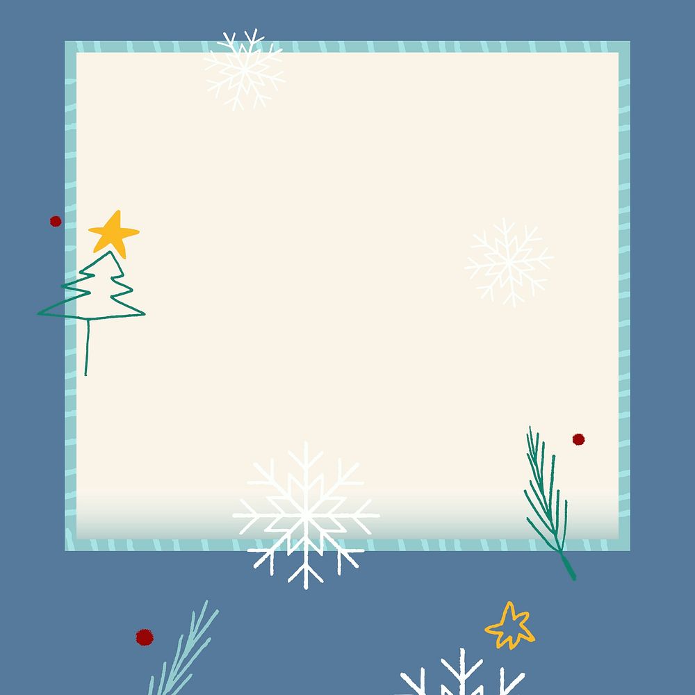 Christmas scribble patterned frame vector | Premium Vector - rawpixel