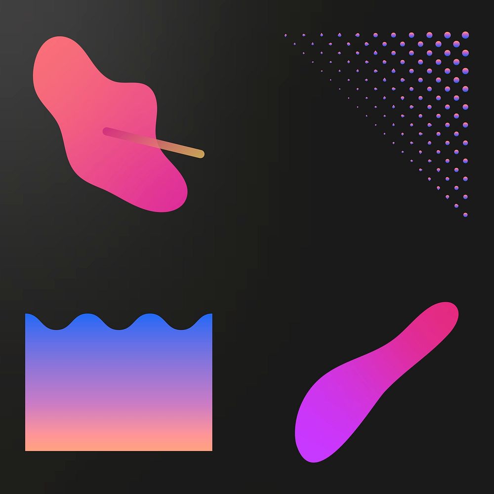 Colorful gradient element collection | Premium PSD - rawpixel